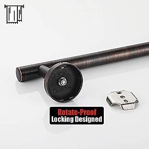 JQK Hand Towel Holder Towel Ring Oil Rubbed Bronze, Thicken 8mm 304 Stainless Steel Bathroom Hand Towel Bar, 12 Inch Wall Mount Towel Rack Hanger, ORB, THH110L12-ORB