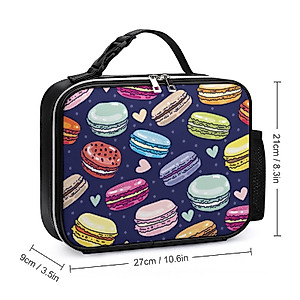 FunnyStar Assorted Macarons Macaroon Lunch Box Insulation And Cold Leather Meal Pack Dinner Tote Bag Container For Hiking Fishing Camping