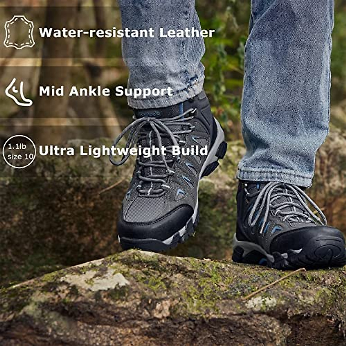 SHULOOK Women's Hiking Boots Waterproof Outdoor Trekking Camping Trail Hiking Boots Lightweight Hiking Boot