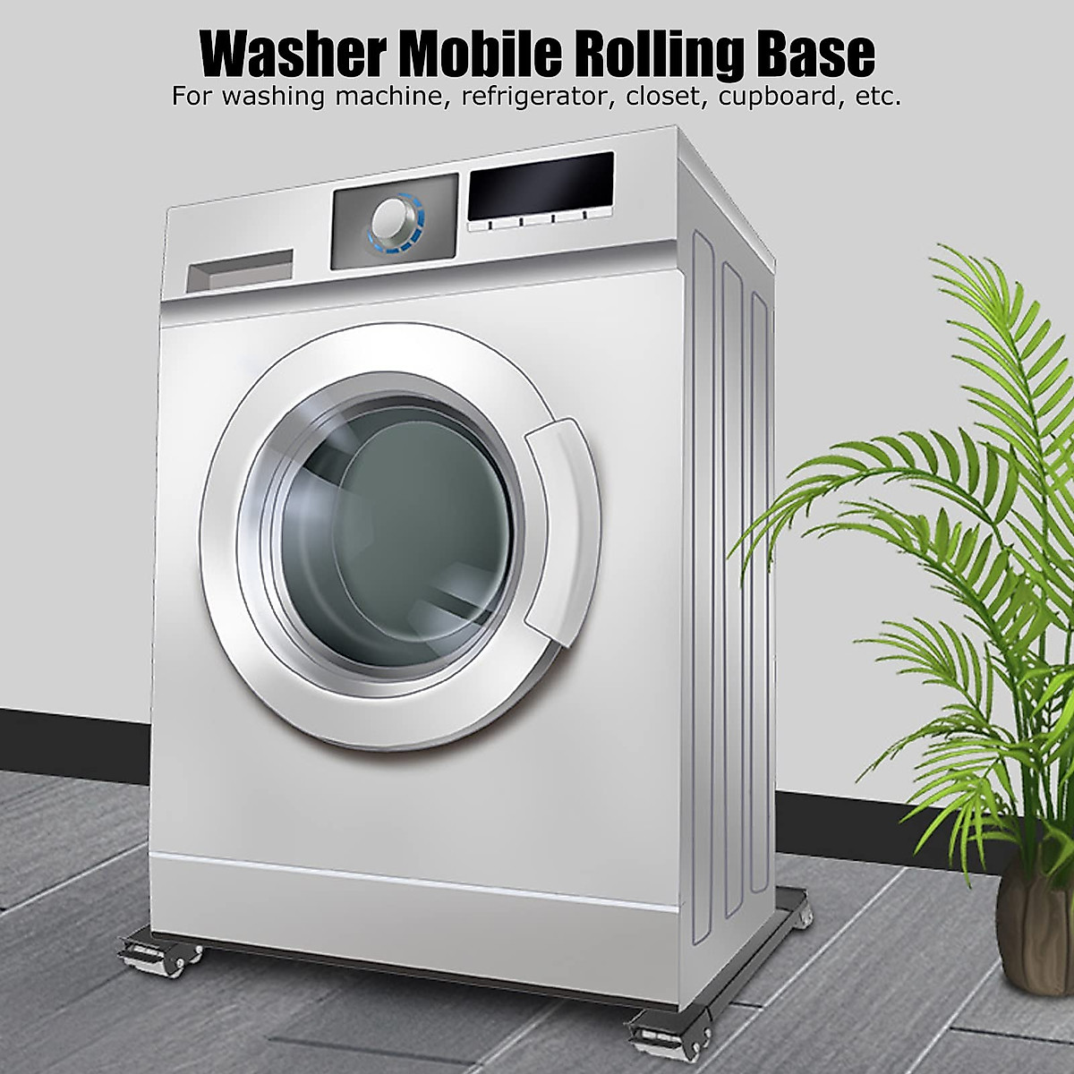 Furniture Dolly Mobile Roller, 300KG Load Bearing Extensible Appliance Roller, Fridge Stand Moving Cart with Adjustable Height Lifting Tool Lever for Washing Machines Refrigerators Dryers (Silver)