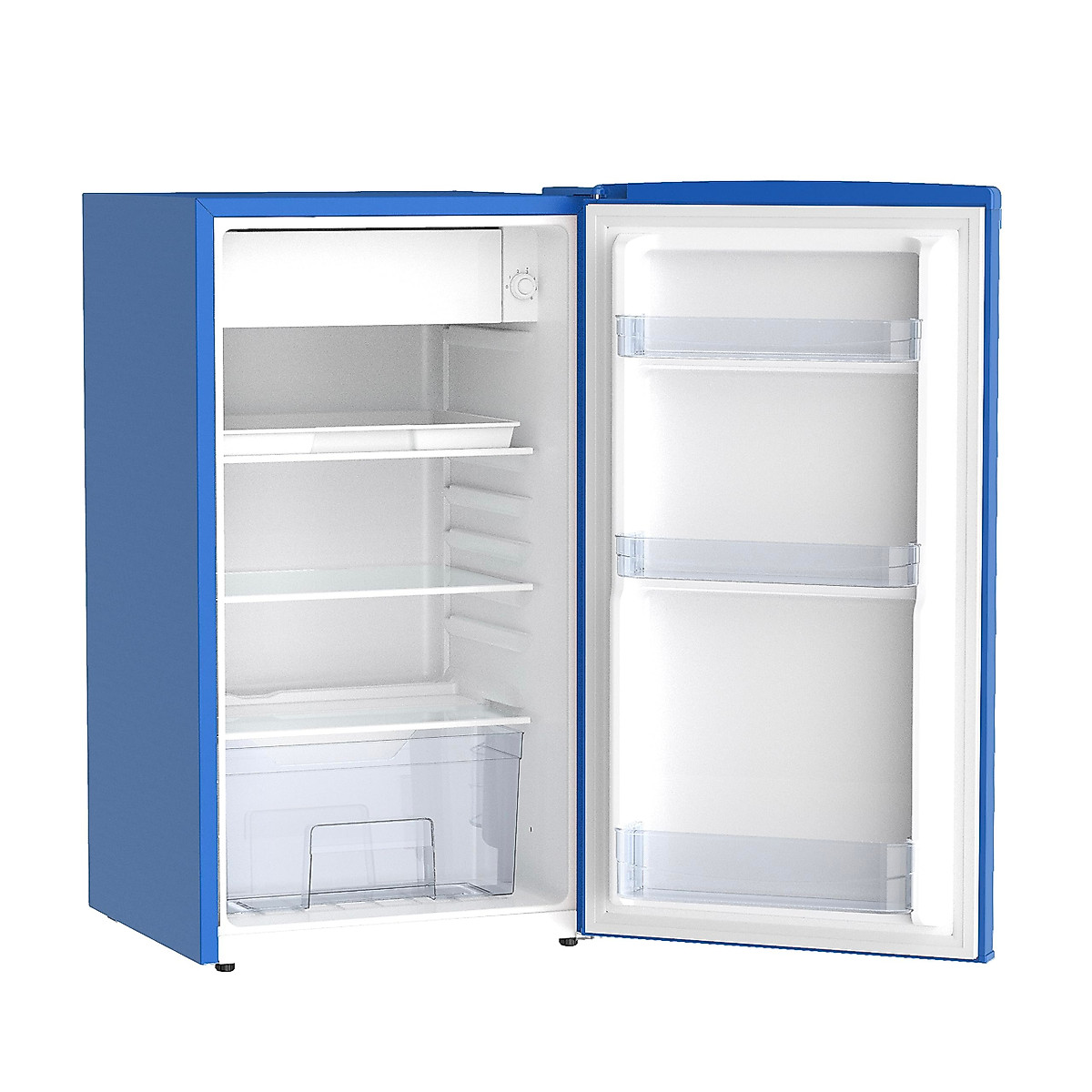 West Bend WB0310RCRXRB Retro Mini Fridge for Home Office or Dorm, Manual Defrost and Adjustable Temperature, 3.1-Cu.Ft, Robin's Egg Blue