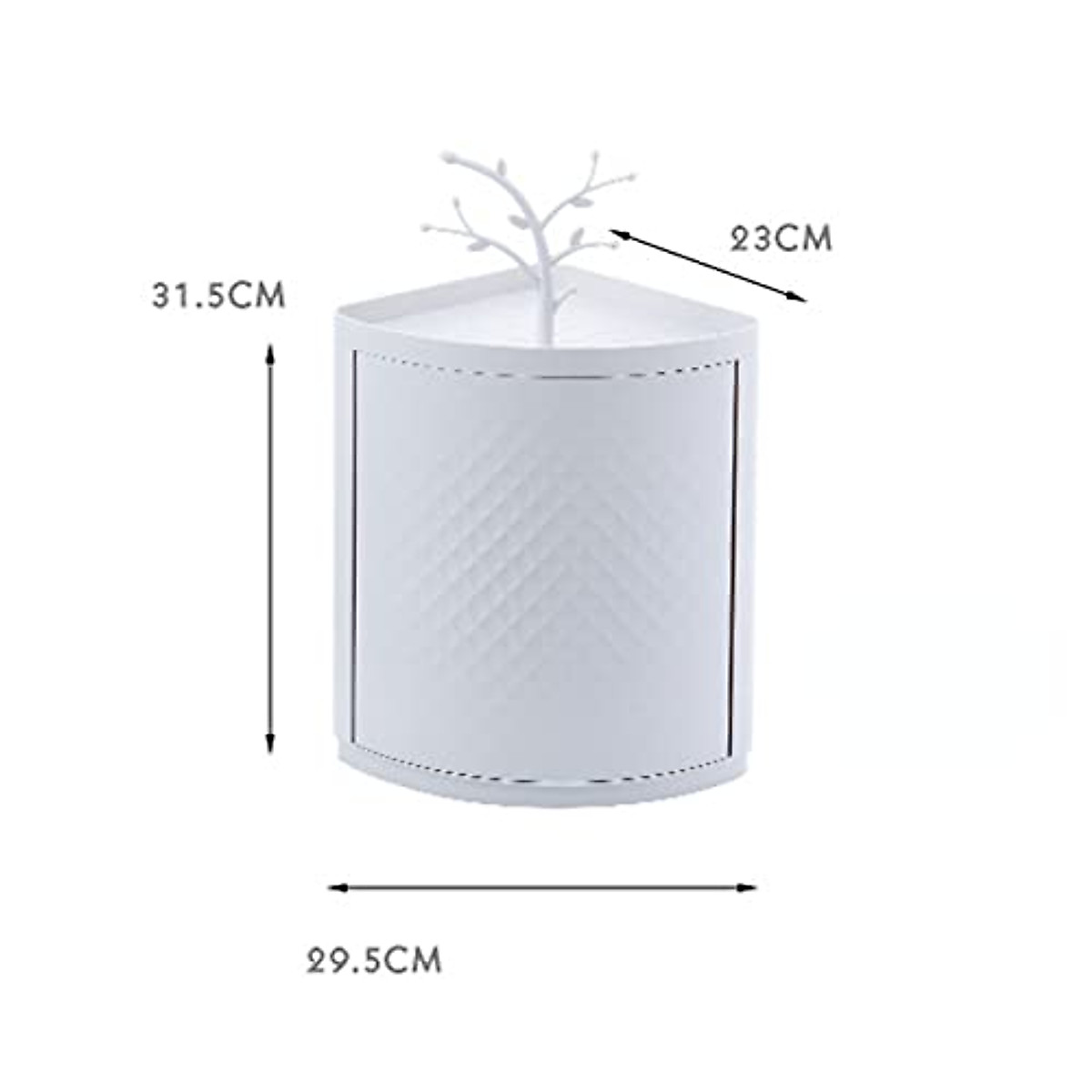 GOVNPJ Multifunction Bathroom Corner Locker, Wall-Mounted Cosmetic Storage Rack Punching Free Triangle Rotating Storage Shelf for Corner Storage (Single Layer)