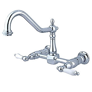 Kingston Brass KS1241PL Heritage Bridge Kitchen Faucet, 8-1/2", Polished Chrome