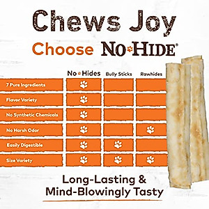 EARTH ANIMAL No Hide Medium Chicken Flavored Natural Rawhide Free Dog Chews Long Lasting Dog Chew Sticks | Dog Treats for Large Dogs | Great Dog Chews for Aggressive Chewers