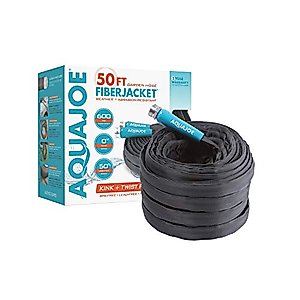 Aqua Joe AJFJH50-58-PRO FiberJacket Non-Expanding Kink-Free Garden, RV, Marine and Camper Hose, Ultra-Lightweight, Drinking Water Safe, ft, 50-Feet x 5/8-Inch