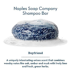 Naples Soap Company Solid Shampoo Bar for All Hair Types – Eco-Friendly, Free of Parabens, Alcohol, Pthalates – Handmade, pH Balanced, Hydrating Haircare, Lasts 50-75 Uses – Boyfriend, 1.75 oz