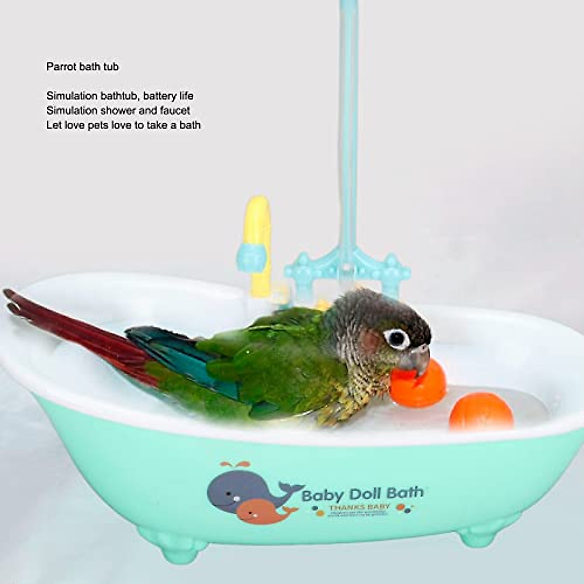 Zyyini Bird Bathtub, Electric Automatic Bathtub with Faucet, Automatic Shower, Bird Baths for Parakeets,Budgie,Cockatiel