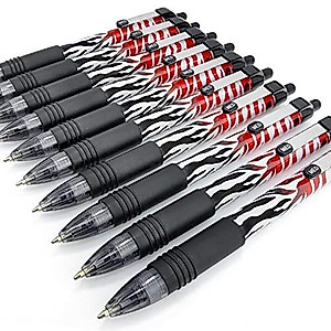 Zebra Z-Grip Smooth - Retractable Ballpoint Pen - Limited Edition Funky Flame Stripe Design - Pack of 10 - Black Ink