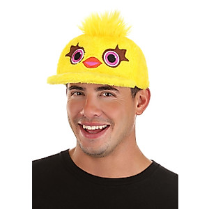 elope Disney Ducky Toy Story Fuzzy Cap - Faux Fur with Embroidered Features - One Size Fits Most - Yellow