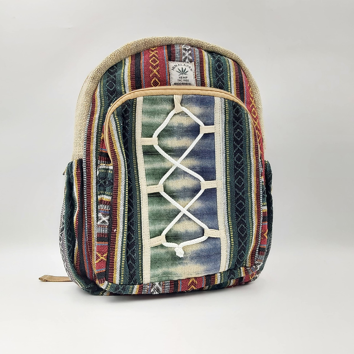 Fwosi Hemp Hippie Backpack – Cute Trendy Men & Women Multipurpose Backpacks with Laptop Sleeve - Handmade in Nepal - Sustainable Lightweight Laptop Bag