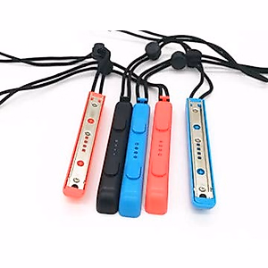 1 Pair of Joy-Con Handle Controllers with anti-slip Lanyards for Nintendo Switch Video Games-Blue&Red