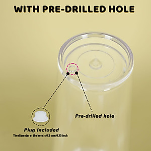 Maucircol 24 Oz Acrylic Snowglobe Tumbler, 6 Pack Pre-Drilled Double Wall Acrylic Clear Cup For Glitter Snow Globe Diy, Double Wall Snowglobe Cup