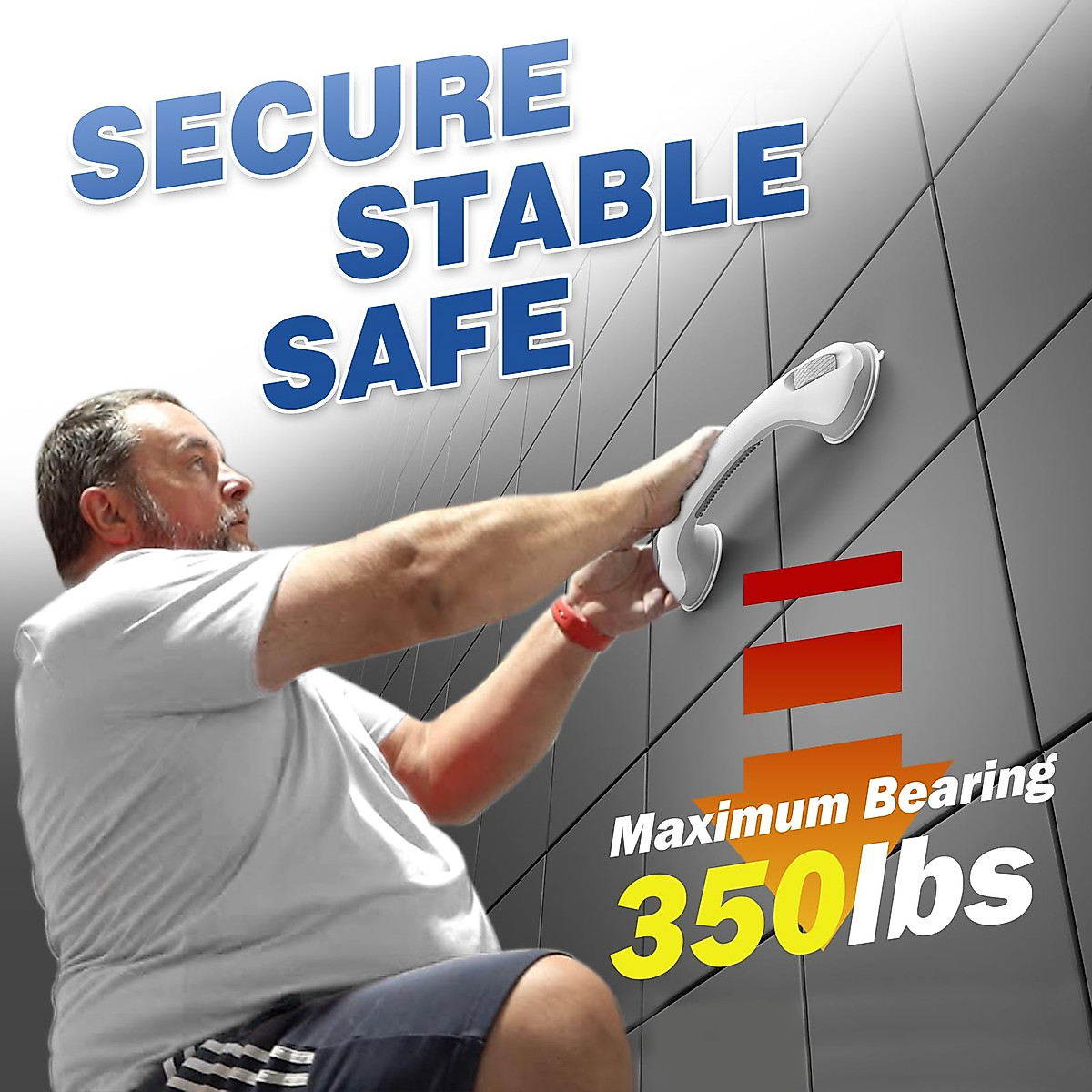 Grab Bars for Shower(2Pack) Heavy-Duty 16-Inch ADA Shower Grab Bars for Seniors Shower Handles for Elderly Suction Handicap Grab Bars Safety Handrail for Disabled for Bathroom Bathtubs Showers Toilet