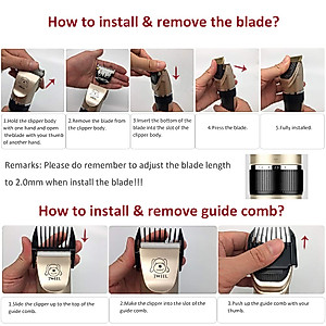 IWEEL Dog Clippers, 2-Speed Professional Rechargeable Cordless Cat Shaver and Low Noise Water Proof Electric Dog Trimmer Pet Grooming Kit Animal Hair Clippers Tool with Scissors Combs