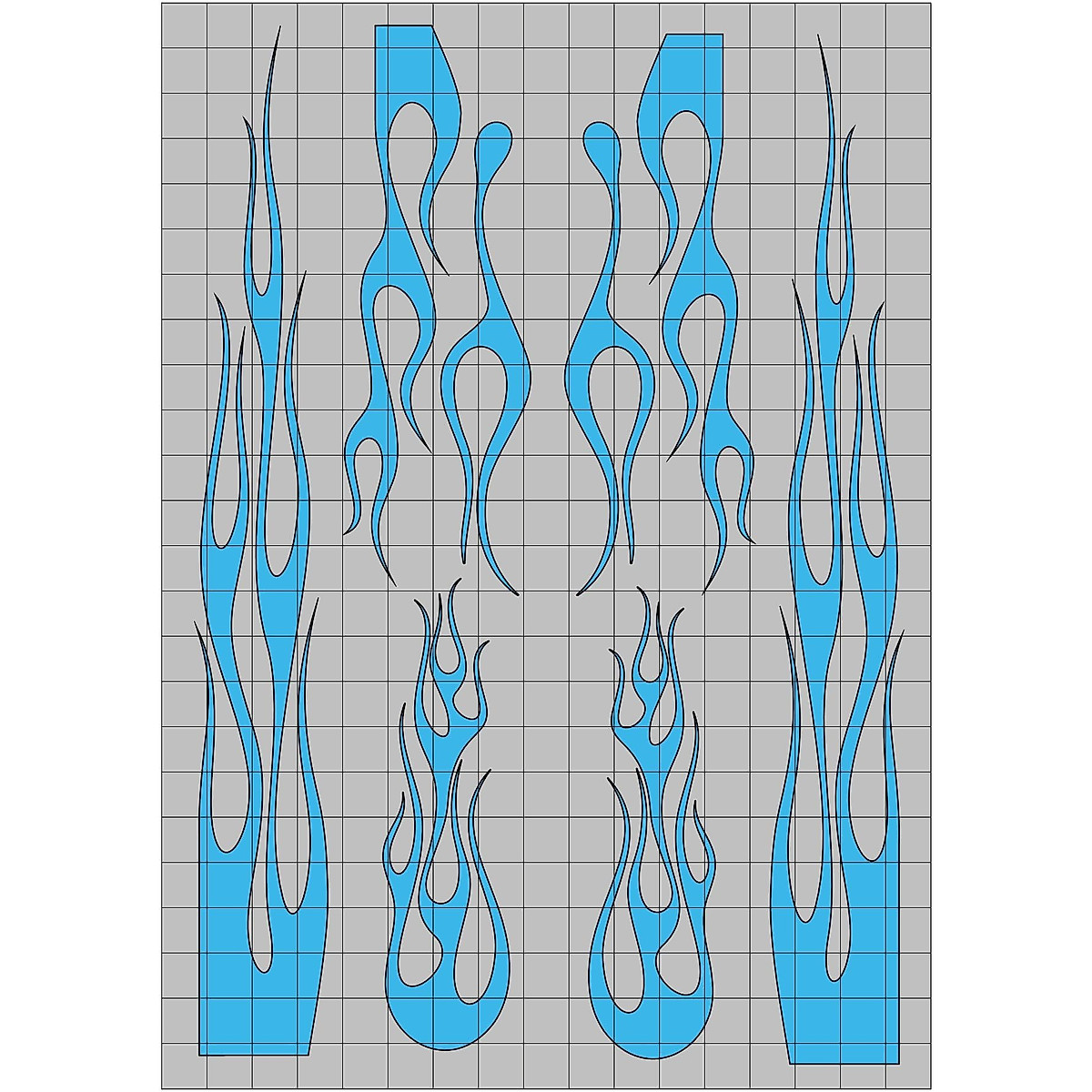 FLA1057P Flames Vinyl Paint Mask/Stencil Kit for R/C, RC, Radio Controlled Vehicle Body