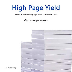 Ankink Higher Yield HP 62XL Ink Cartridge Replacement for 62 HP62XL hp62 XL Envy 5540 5640 5660 7640 7644 7645 OfficeJet 200 250 5740 5745 8040 Printer 2 Black 2 Color (Tricolor) Combo 4 Pack c2p07an