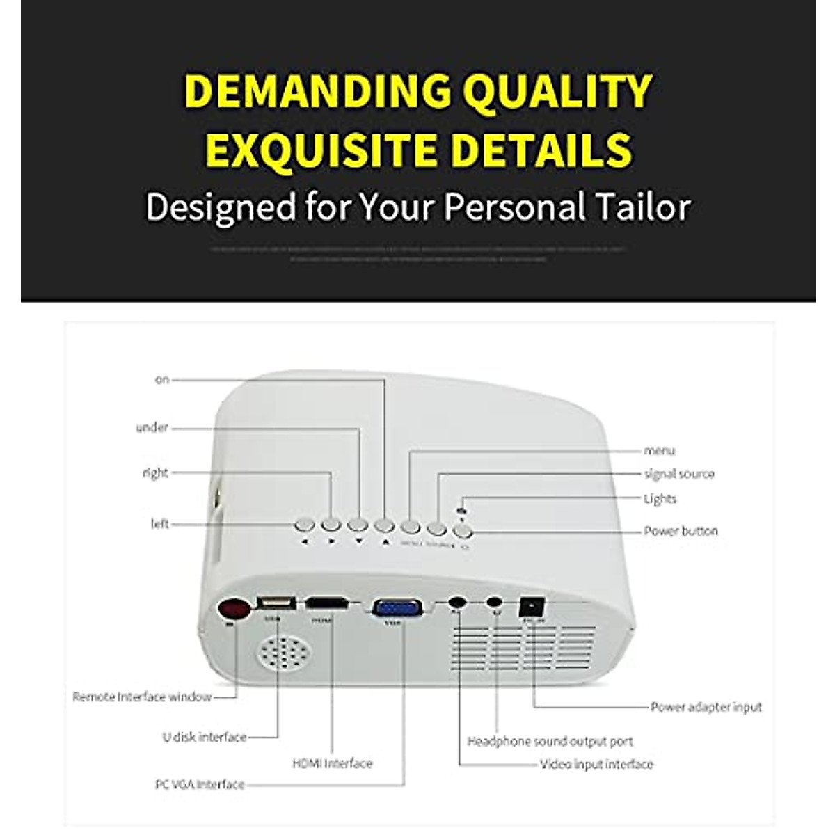 CXDTBH LED Mini Portable Home Media Player 800 Lumens Support 1080P Playback Compatible USB Projector ( Color : White-Fruit peach5 )