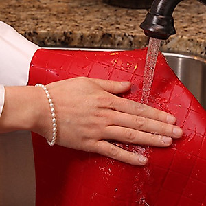 KMN Home DrawerDecor Customizable Organizer, Drawer and Shelf Cabinet Liners, Non-Slip and Easy Clean, Deluxe Starter Kit, 16 Piece - Red