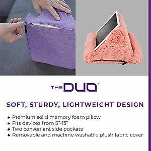 THE DUO Super Plush Multi-Angle Viewing Stand for iPad, Tablet, Phone - Memory Foam Tablet Stand - Portable Tablet Holder for Travel and Work from Home - Leopard, 10 x 10 x 6.75 inches
