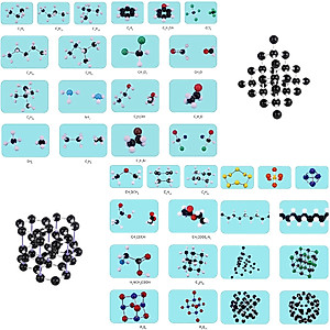 YCWF Molecular Model Kit,974 Pcs Molecular and Atomic Model Kit for Organic and Inorganic Chemistry Learning,Chemistry Structure Kit with Atoms,Bonds & Orbitals for Teacher, Student