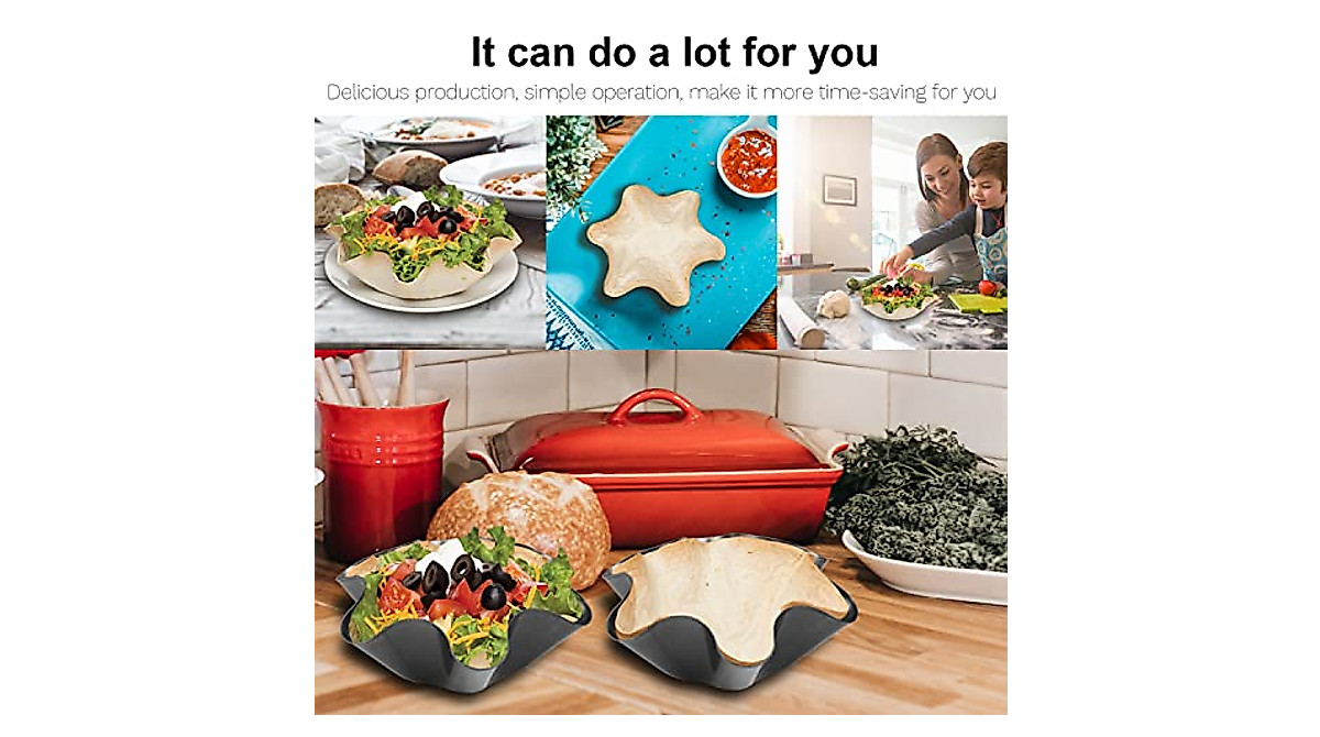RUVINCE Nonstick Tortilla Maker Set - Perfect Taco Bowls (4 Pack)