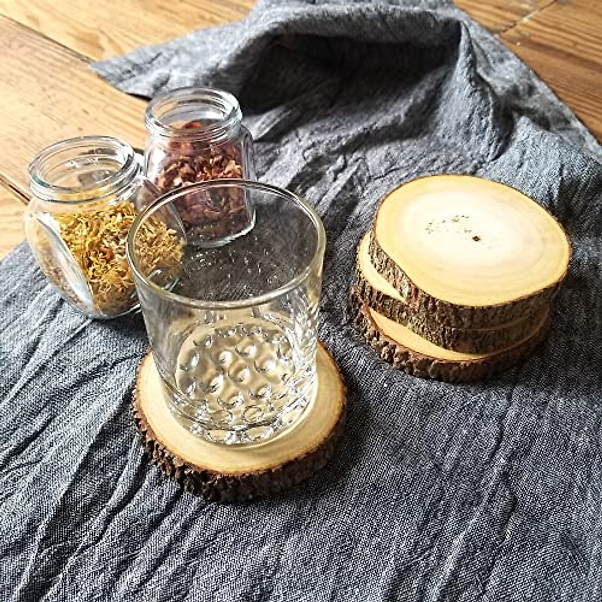 Lipper International Acacia Tree Bark Coasters, Set of 4