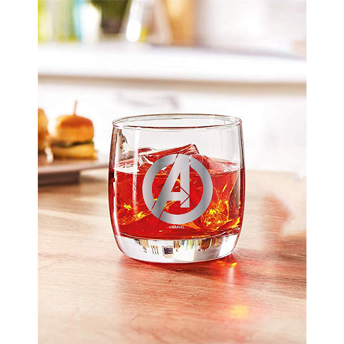 Marvel Glass Set - Avengers Logo - Collectible Gift Set of 2 Glasses - 10 oz. Capacity - Classic Design - Sturdy Base