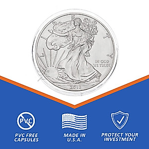 OnFireGuy 10pcs 40.6mm Direct Fit H40 Coin Holder Capsules for 1oz Silver Eagles | Protective Coin Cases for American Silver Eagles, 1oz Silver Panda, 1oz Silver Australian Coins