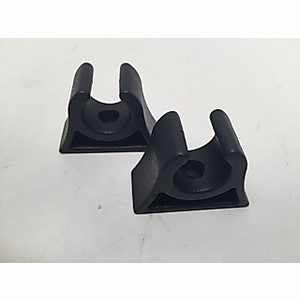 MARINE BOAT CANOE KAYAK PAIR of BLACK PP+TPR MOLDED PADDLE CLIP 3/4" DIAMETER
