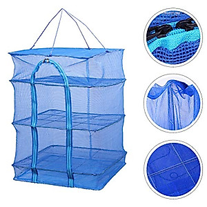 Vosarea Food Dehydrator Food Dehydrator Food Dehydrator Foldable Fishing Net Multi- Layer Drying Net Basket Dryer Net Hanging Cage Drying Net Basket Laundry Drying Rack Collapsible Plant Rack