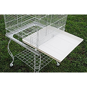 Bird Parrot Cage Cockatiel Amazon African Grey Caique Conure, 20 x 20 x 57 H, White Vein