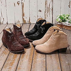 leather & suede winter boots square heel nude short comfortable thick heel suede short boots high heel casual rhinestone wedge boots