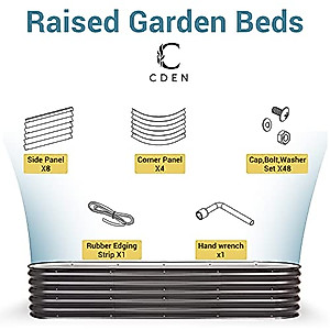 CDEN Aluzinc Raised Garden Bed Kit,Planter Raised Bed,17" Tall,9 in 1 Series for Flowers、Vegetables、Fruites（Starry Grey）.