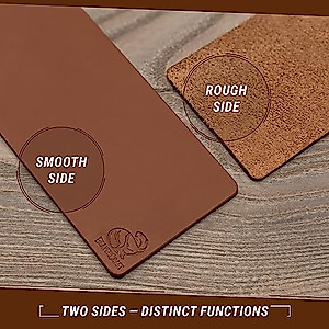 BeaverCraft Stropping Leather Strop Kit for Sharpening Knife Strop LS2P1 - Leather Honing Strop 3 x 8 IN - Knives Sharpening with Stropping Set Polishing Compound - Double Sided