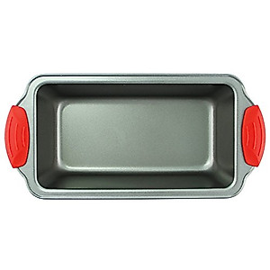 Boxiki Kitchen Non Stick Steel Banana Bread Pan for Baking, Premium Loaf Pan 8.5 Inch With Easy to Clean & Quick Release Coating - Professional Baking Pan With Silicone Handles for Baking Banana Bread