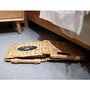 Ellinia Wicker Storage Basket, Water Hyacinth Storage Cube for Shelves, Large Woven Laundry Organizer, Hand Woven Storage Bins, 11 x 11 x 11.8 Inch, 4 - Pack