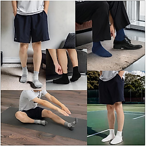 RTZAT 90% Merino Wool Ankle Men's Women's Athletic Business Casual Running Moisture Wicking Everyday Thin Wool Socks, Large, Black, 3 Pairs