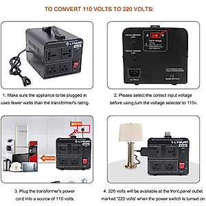 Cantonape Voltage Transformer Converter 1000 Watt Step Up/Down Convert from 110-120 Volt to 220-240 Volt and from 220-240 Volt to 110-120 Volt with 2 US Outlets, 2 Universal Outlets