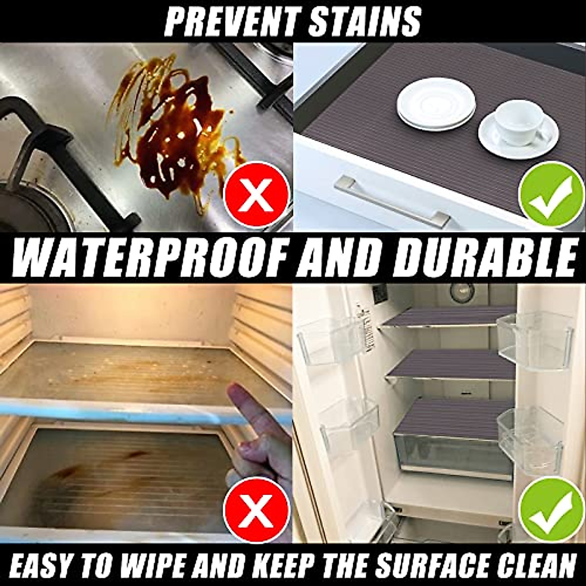 Shelf Liner, Non Adhesive Cabinet Liner, Double Sided Non-Slip Drawer Liner Cupboard Liner, Washable Refrigerator Mats for Pantry Cabinet, Kitchen Bathroom Shelve, Shoe Rack.(17.7 x 240 inch)