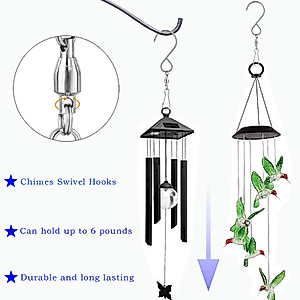 AMZSEVEN 8 Pack Swivel Hooks Clips for Hanging Wind Spinners, Wind Chimes, Bird Feeder, Crystal Twisters Party Supplies （Silver）