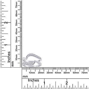 SAVEARTH DIAMONDS 1/5 Carat Round Cut Lab Created Moissanite Diamond Enhancer Guard For Engagement Wedding Ring In 14K White Gold Plated 925 Sterling Silver (G-H, VVS1, 0.20 Cttw) Size - 8