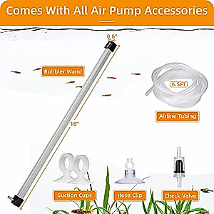 hygger Bubble Curtain Wall Aquarium Air Stone Kit, Fish Tank Air Bubbler Dissolved Oxygen Aerator Stone with Air Tubing Diffuser Bubbling Decoration for Pond 16-Inch