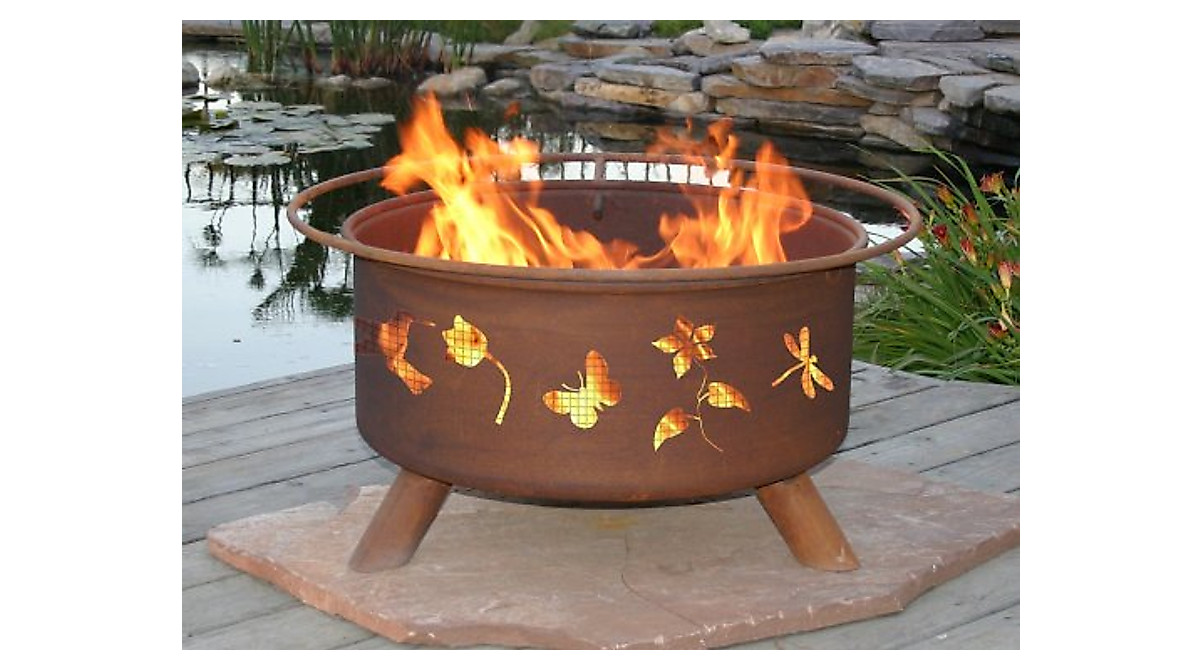 Patina Flower & Garden Fire Pit: BBQ Grill & 5-Year Warranty