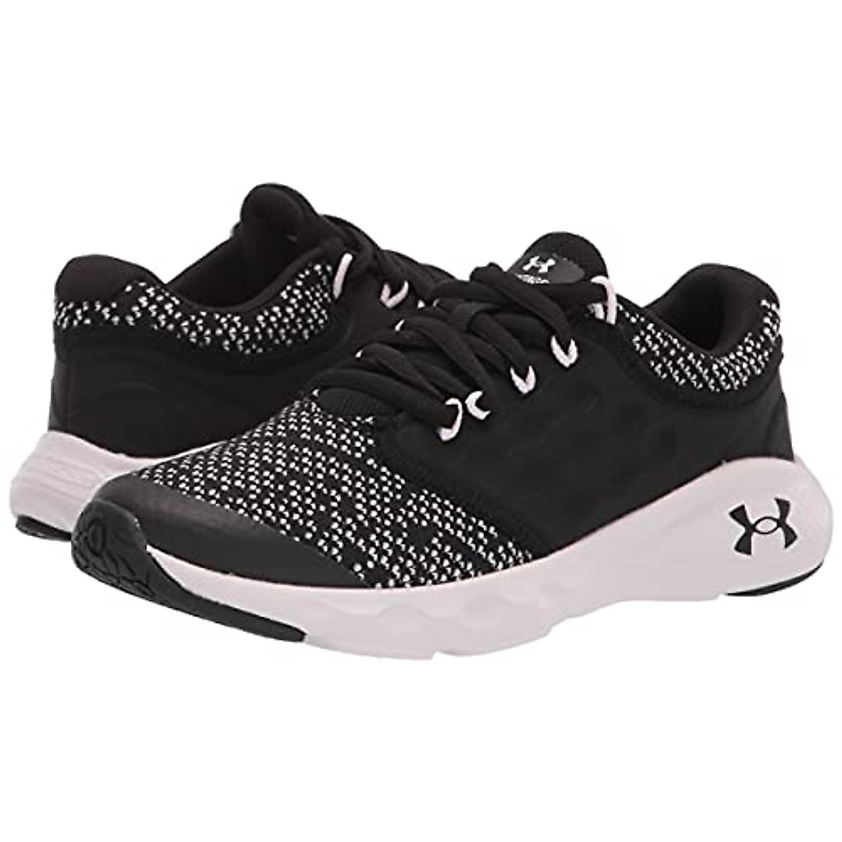 Under Armour Girls' Grade School Charged Vantage Knit, Black (001)/Cool Pink, 6 M US