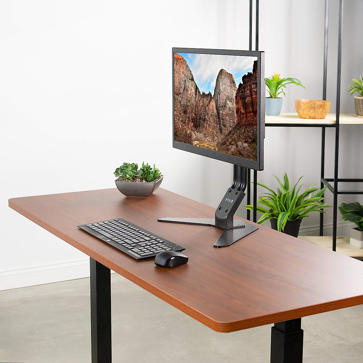 VIVO Dark Walnut 60 x 24 inch Universal Solid One-Piece Table Top for Standard and Sit to Stand Height Adjustable Home and Office Desk Frames, DESK-TOP60D