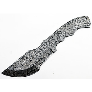 Whole Earth Supply Damascus Hunting Tracker Large High Carbon Steel Blank Blade Knives Knife Making Blanks
