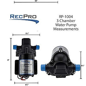 RecPro RV Water Pump 3.0 GPM | 12V Water Pump | Self-Prime | Camper Water Pump | RV Plumbing | Optional Strainer (1 Pump, With 1 RecPro Strainer)