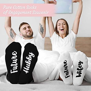 Engagement Gifts for Couples Women, Cool Wine Engaged Tumbler Gift Set Newly Presents for his and her him Fiance Fiancee Friend, Girlfriend Boyfriend Ideas with Straws, Socks, Candle & Greeting Card