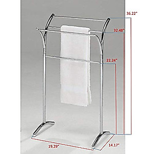 KB Designs - 3 Tier Freestanding Metal Towel Rack Stand, Chrome