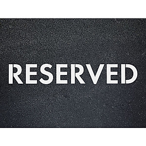 APS 12" RESERVED Parking Stencil for Parking Lot | Reserved Stencil for Parking Lot Pavement Markings | Reserved Parking Lot Stencils for Painting | Made in USA w/Recycled Reusable Cardboard